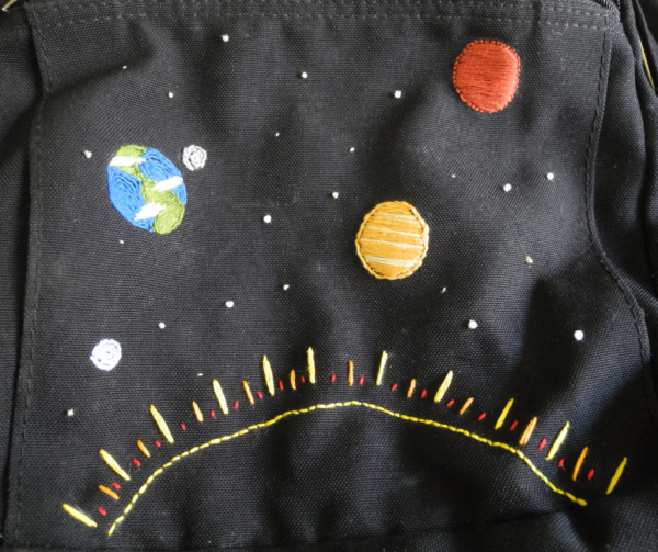 Outer space embroidery design - refresh your old backpack - The Cozy ...
